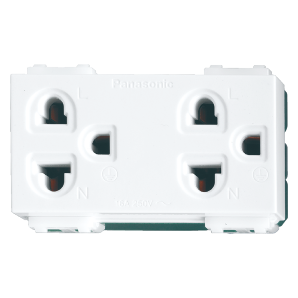 Panasonic ปลั๊กกราวด์คู่ เต้ารับมีกราวด์ รุ่น WEG15929 Grounding Duplex ...